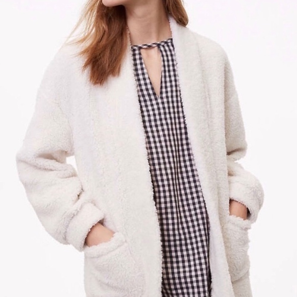 Loft White Teddy Sherpa Jacket - Gem